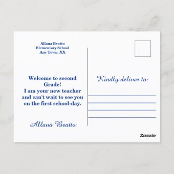 Blue Welcome Back to School Postcard | Zazzle