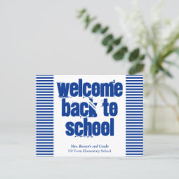Blue Welcome Back to School Postcard | Zazzle