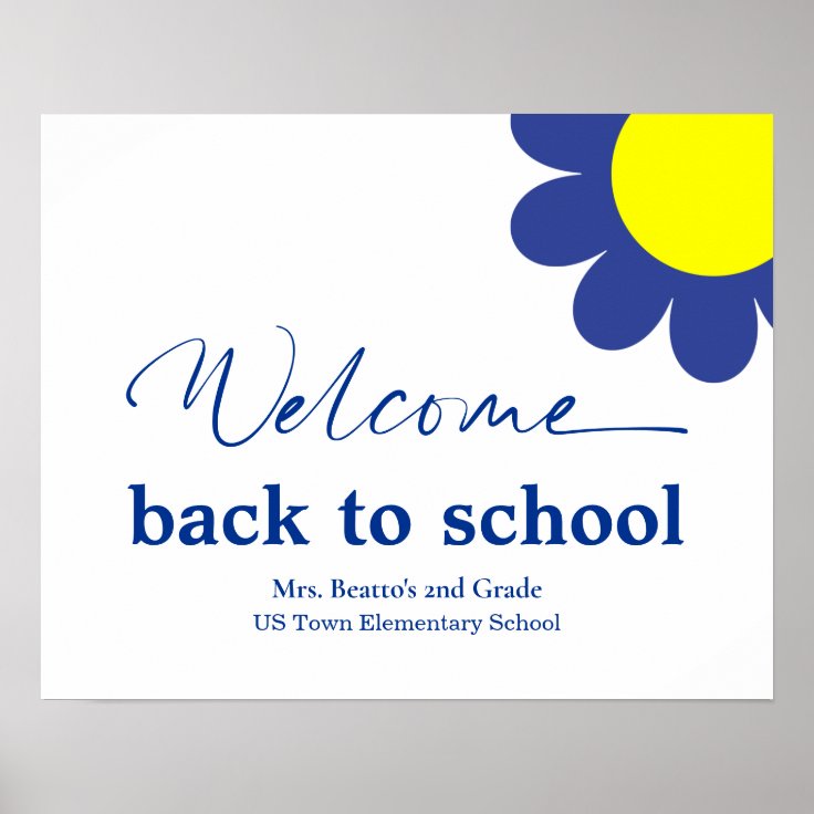 Blue Welcome Back to School Poster | Zazzle