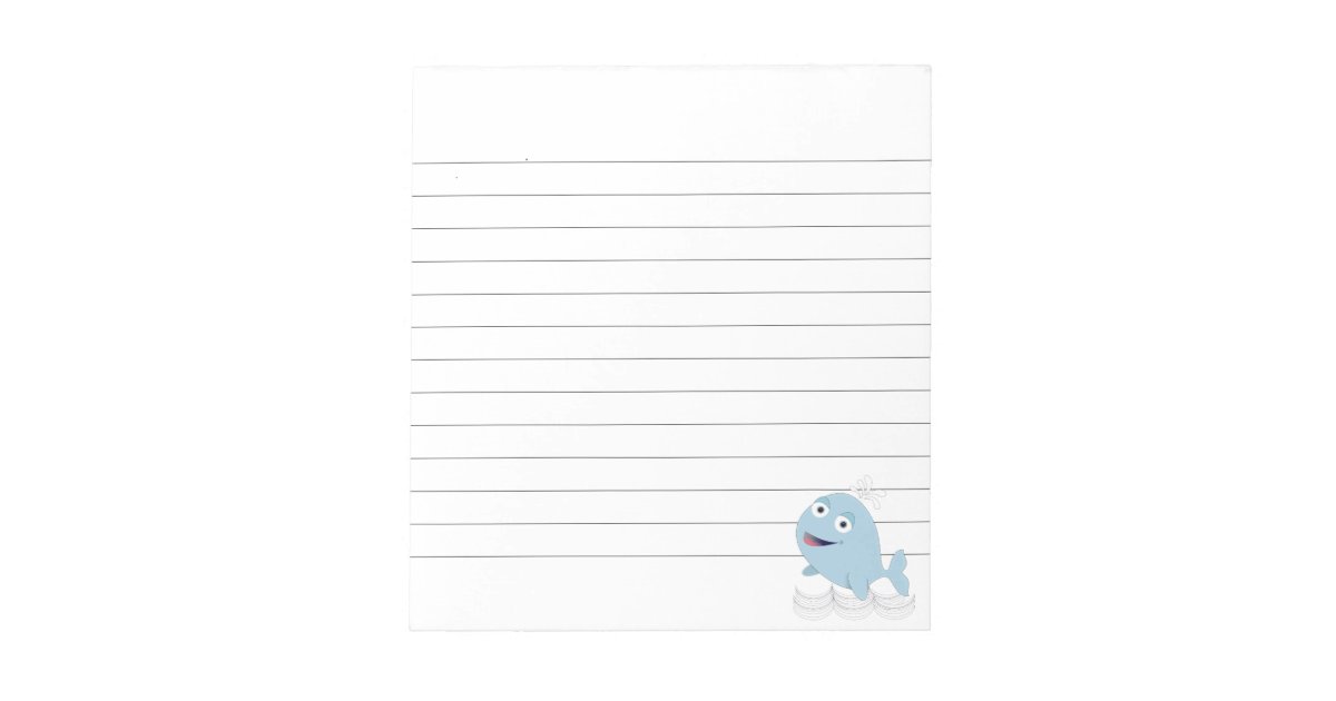 Blue Whale Custom Lined Notepad | Zazzle