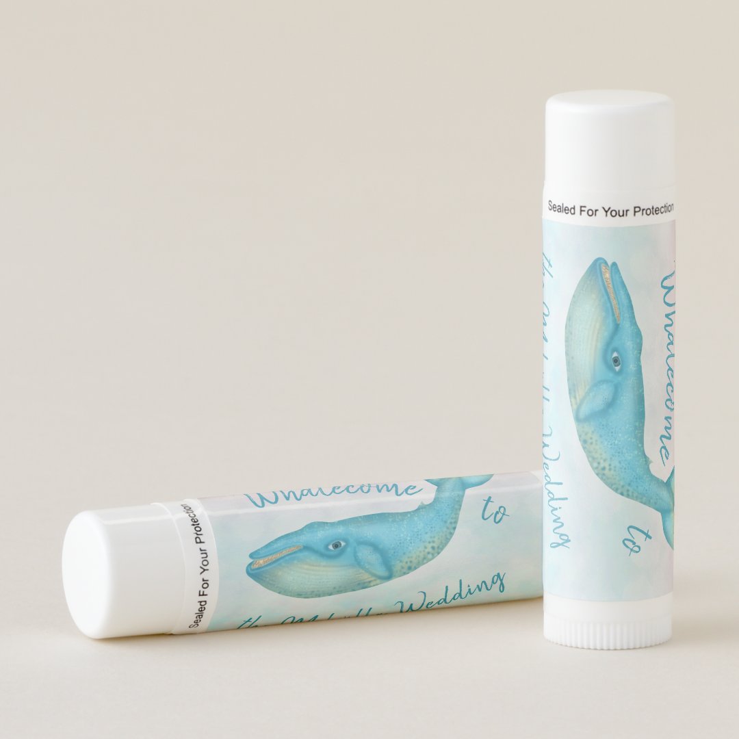 Blue Whale Nautical Beach Ocean Seaside Wedding Lip Balm | Zazzle