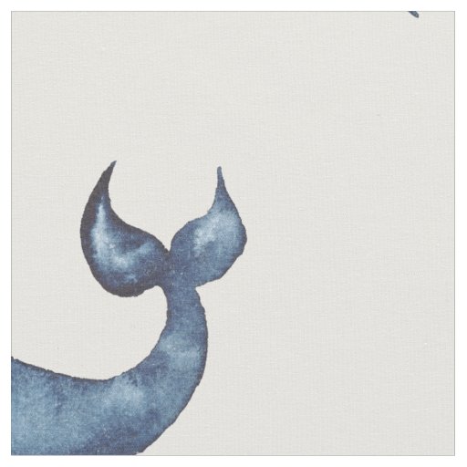 Blue whale. Nautical navy pattern. Sea animal Fabric | Zazzle