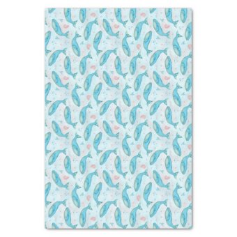 Blue Whale Nautical Ocean Beach Cute Sea Teal Tissue Paper | Zazzle