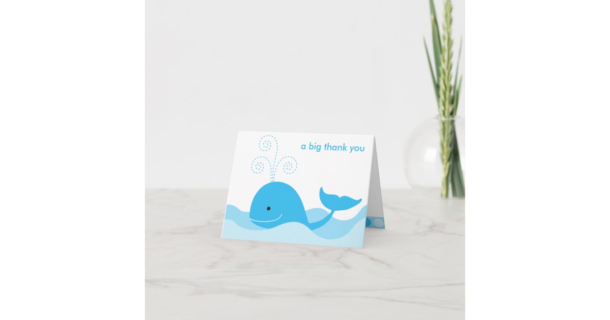 Blue Whale Note Card | Zazzle