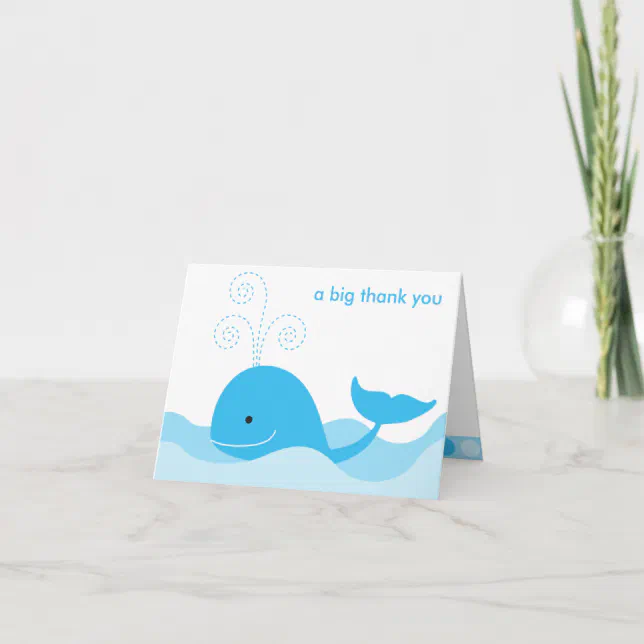 Blue Whale Note Card | Zazzle