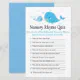 Blue Whale Nursery Rhyme Quiz baby shower game | Zazzle