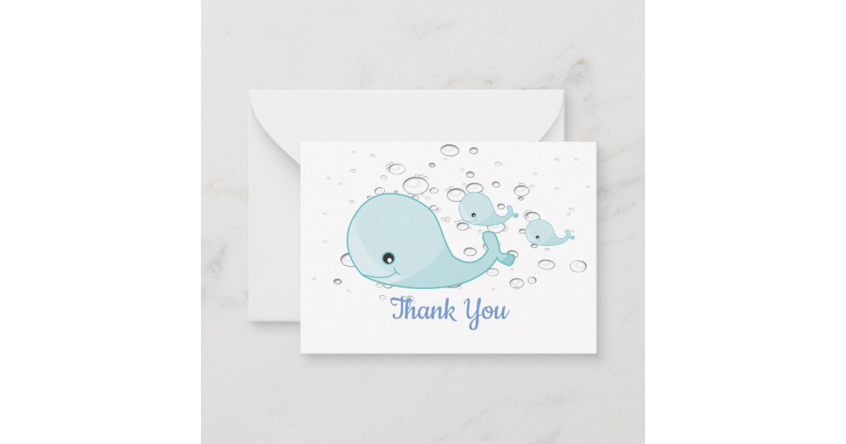 Blue Whale Thank You Cards | Zazzle