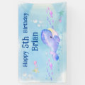 Blue Whale Watercolor Birthday Banner | Zazzle