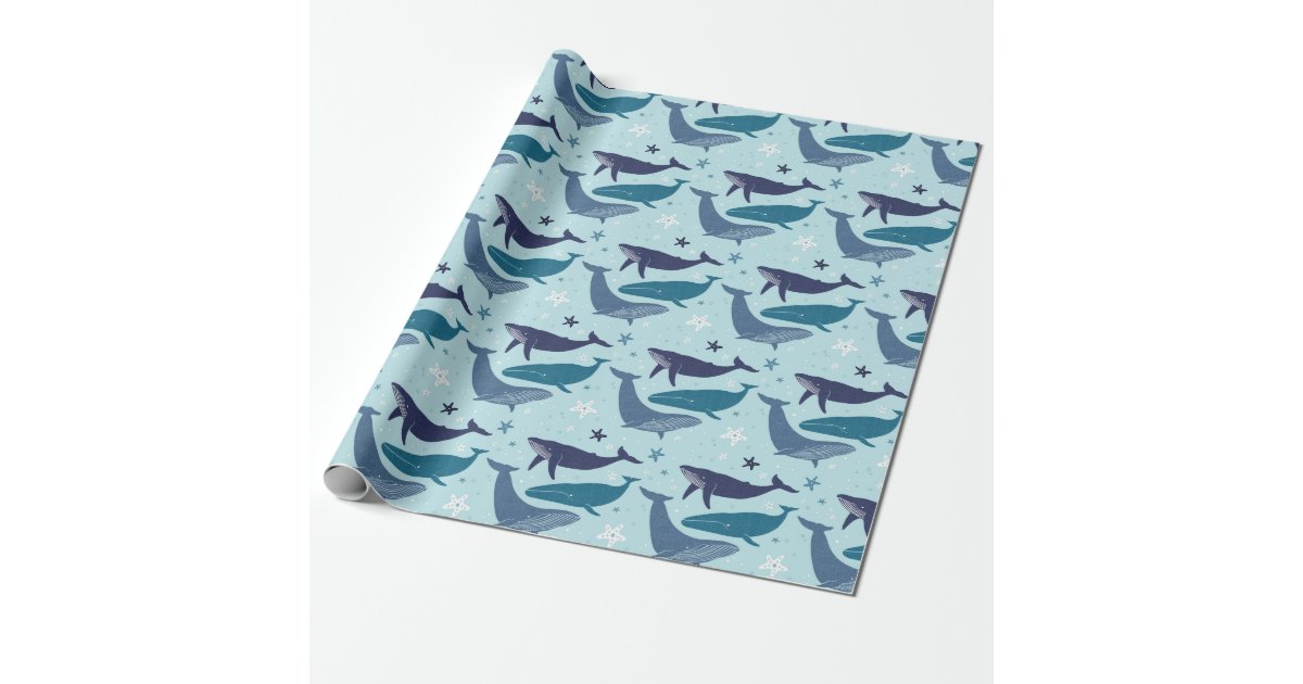 Blue Whale Wrapping Paper | Zazzle