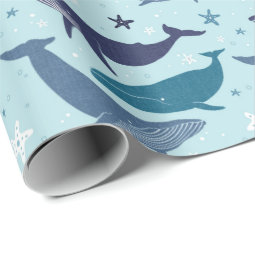 Blue Whale Wrapping Paper | Zazzle