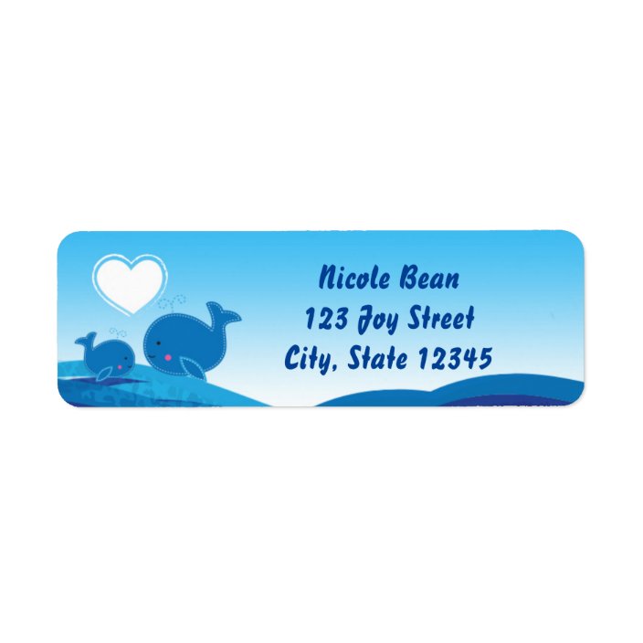 Blue Whales Baby Shower Invitation Address Labels | Zazzle.com