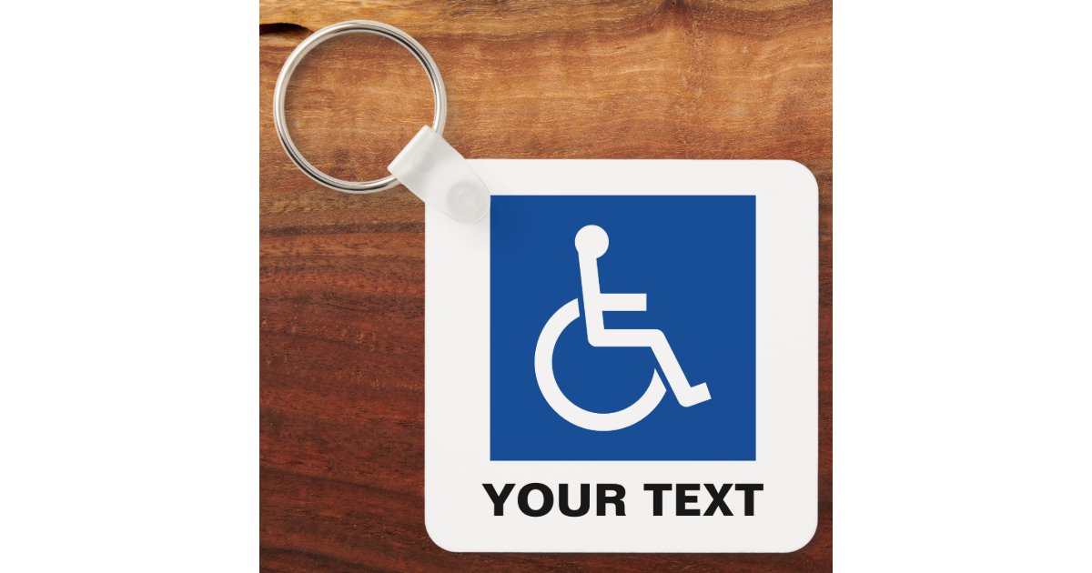 Blue wheelchair disability symbol custom keychain | Zazzle