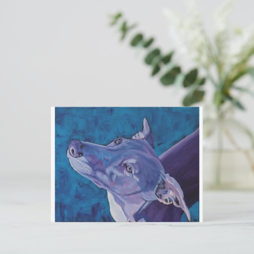 Blue Whippet Postcard | Zazzle