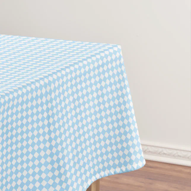 Blue White Checkered Check Pattern Modern Chic Tablecloth | Zazzle