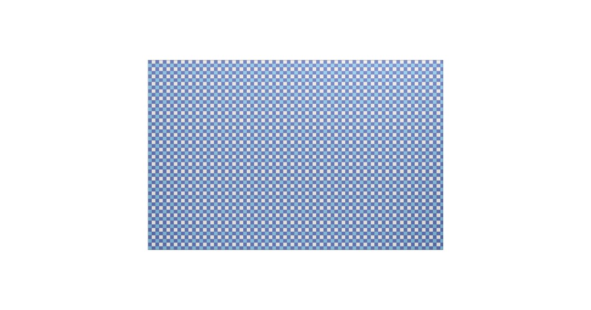 Blue white checkered pattern fabric | Zazzle