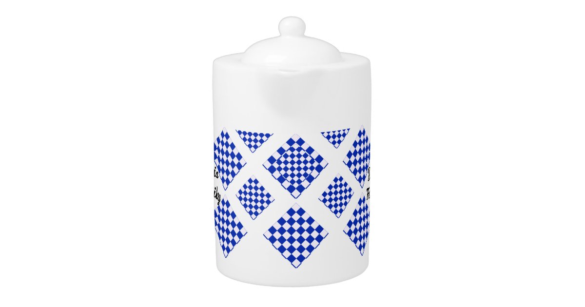 Blue White Checkered Teapot | Zazzle