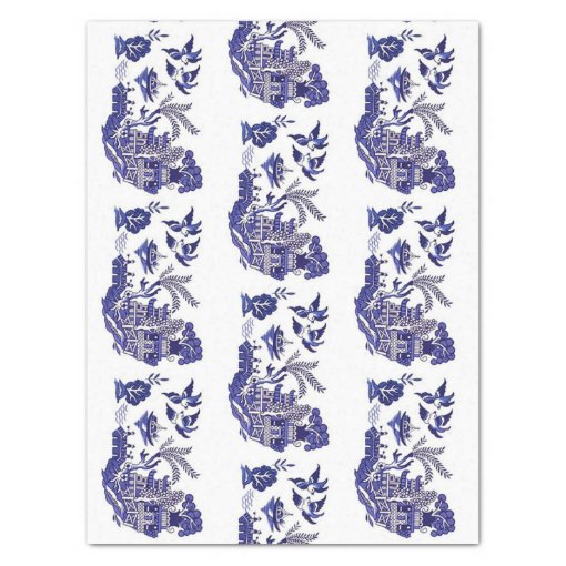 Blue & White China Blue Willow Design Tissue Paper | Zazzle