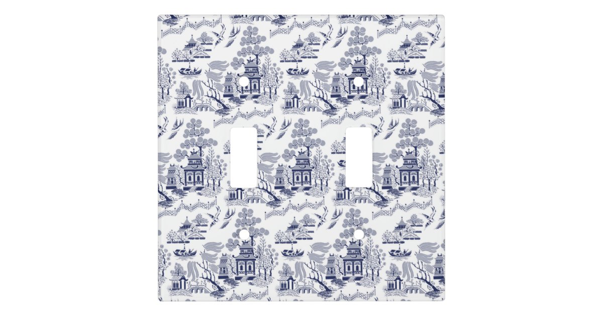 Blue & White China Blue Willow Design v1 Light Switch Cover | Zazzle