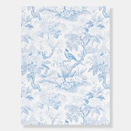 Blue white chinoiserie boho wedding welcome sign | Zazzle