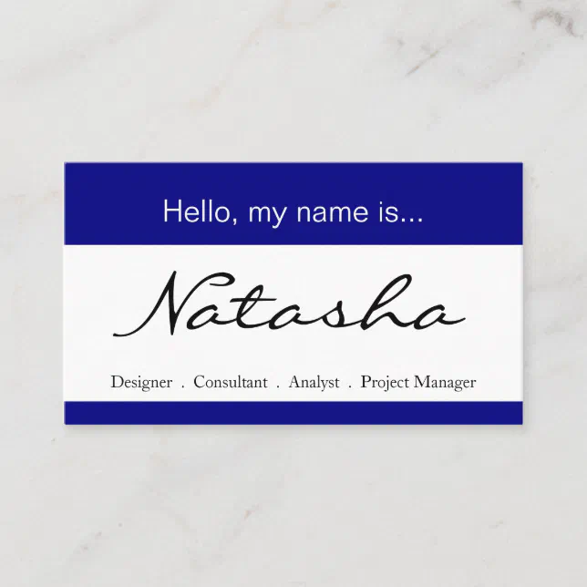 Blue & White Corporate Name Tag - Business Card | Zazzle