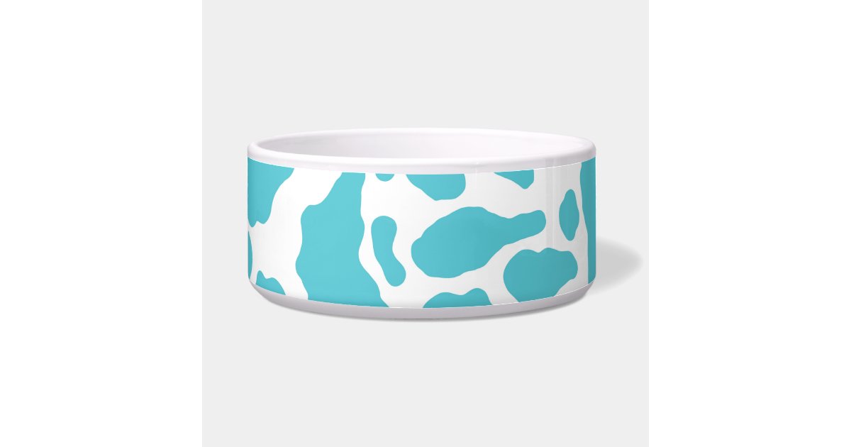 Blue & White Cow Spots Animal Print Pattern Bowl | Zazzle