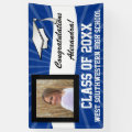 Blue/White Custom Photo Graduation Sign | Zazzle