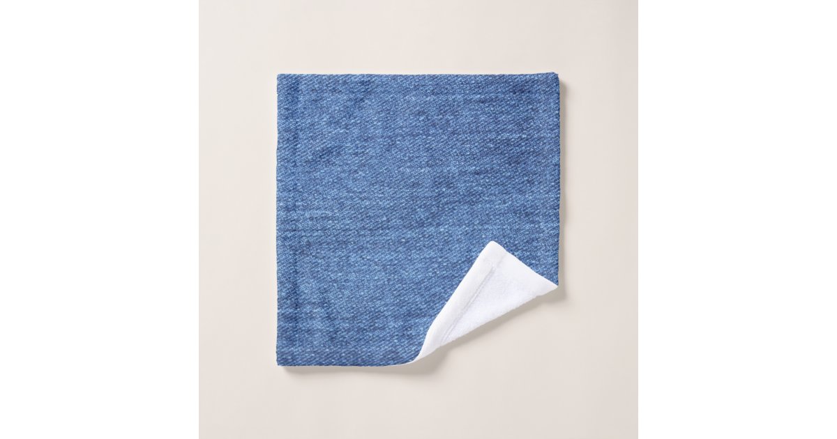 Blue White Denim Texture Look Image Wash Cloth | Zazzle