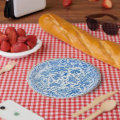 Blue white faux porcelain flow floral willow paper plates | Zazzle