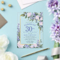 Blue White Floral 30th Birthday Surprise Party Acrylic Invitations | Zazzle