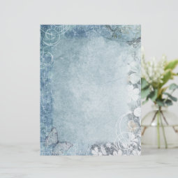 Blue & White Floral Swirl Scrapbook Paper | Zazzle