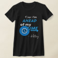 Blue & White Font: History & Time Clock & Arrow T-Shirt | Zazzle
