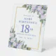 Blue White Gold Floral 18th Birthday Welcome Pedestal Sign | Zazzle