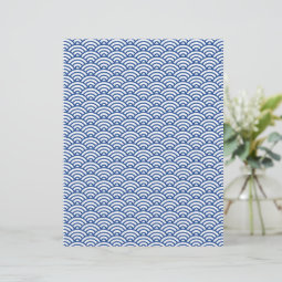 Blue white Japaneese wave scrapbook or craft paper | Zazzle