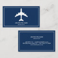 Blue White Jet Aircraft Airline Airplane Pilot Business Card | Zazzle