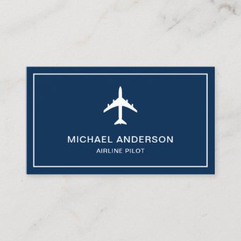 Blue White Jet Aircraft Airplane Airline Pilot Business Card | Zazzle