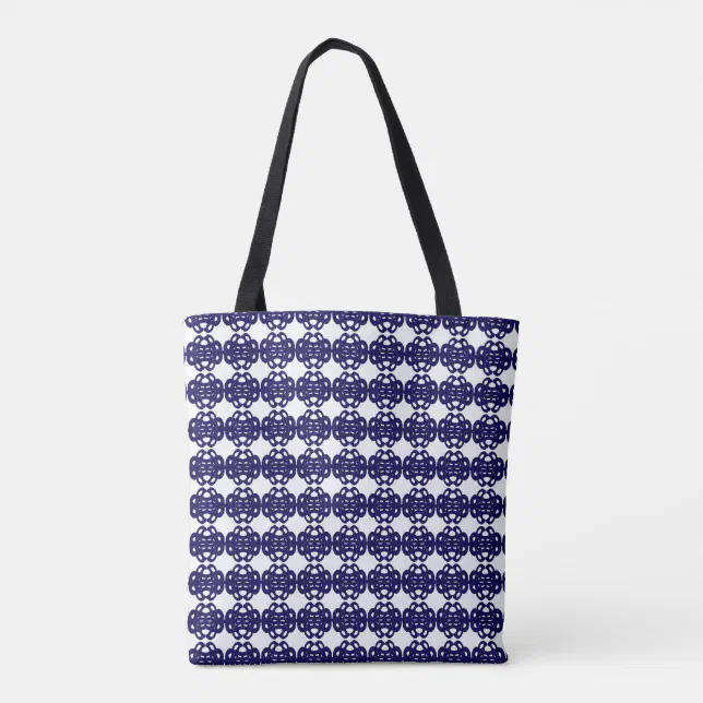 Blue & White Mediterranean Look Pattern Tote Bag | Zazzle