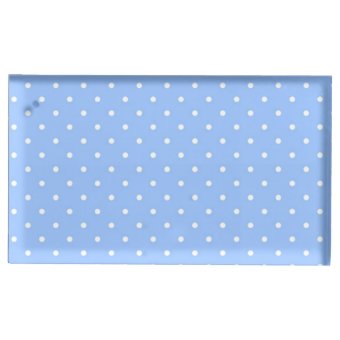 Blue White Polka Dots Baby Boy Table Number Holder | Zazzle