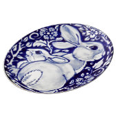 Blue & White Rabbit Floral Pretty Porcelain Plate | Zazzle