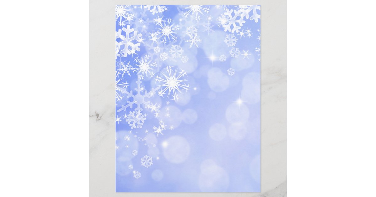 Blue & White Snowflakes Scrapbook Paper | Zazzle