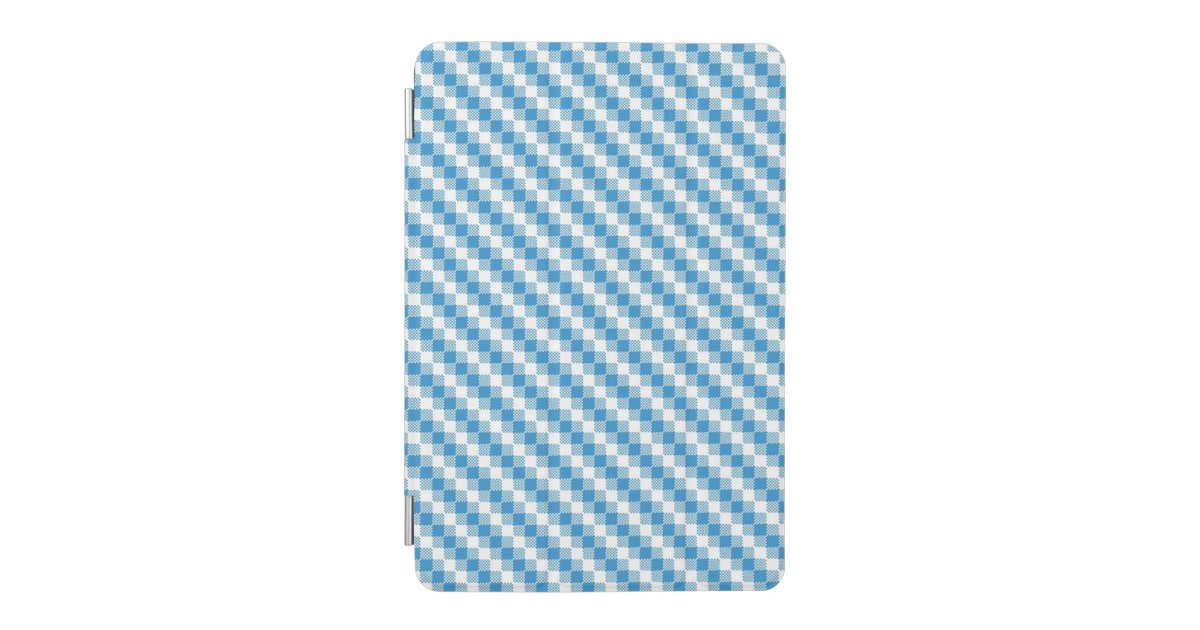 Blue-white squares background iPad mini cover | Zazzle