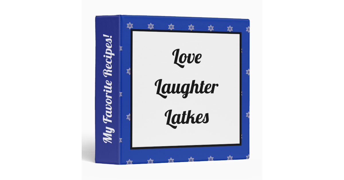 Blue & White Star of David Design 3 Ring Binder | Zazzle