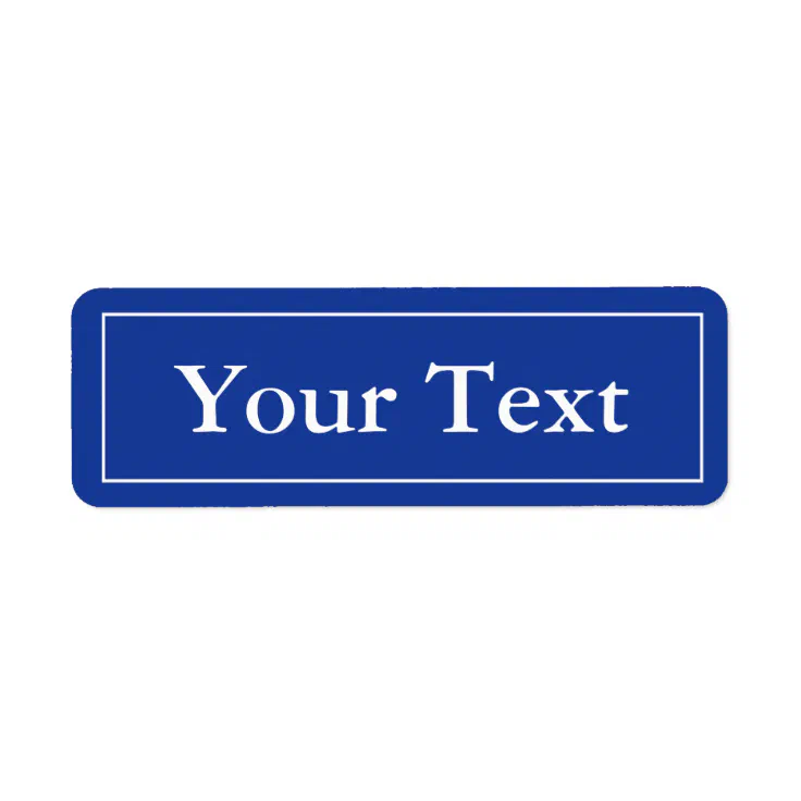 Blue & White Stickers or Labels w/ Custom Text | Zazzle