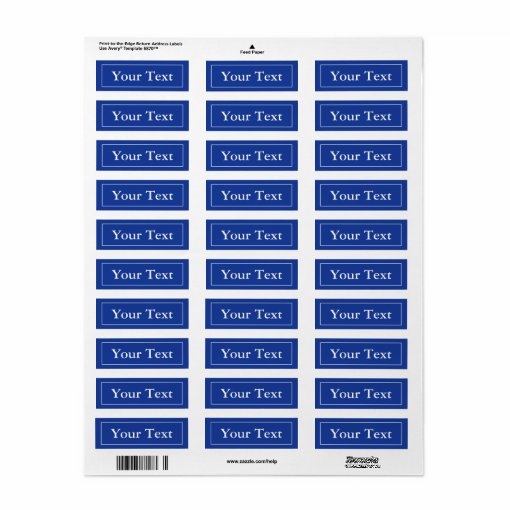 Blue & White Stickers or Labels w/ Custom Text | Zazzle