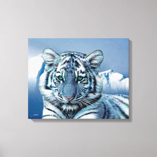 Blue White Tiger Canvas Print | Zazzle