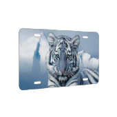 Blue White Tiger License Plate | Zazzle