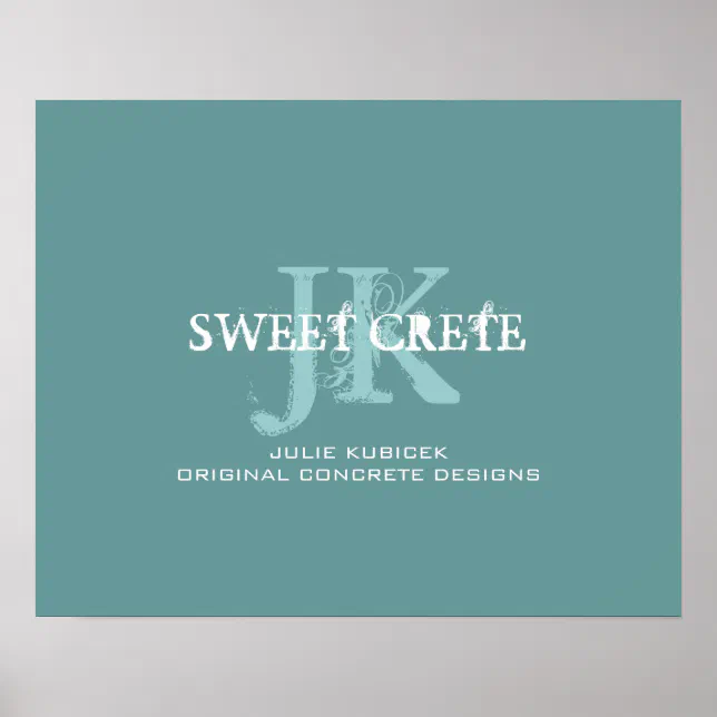Blue White Vintage Shop Business Monogram Logo Poster | Zazzle