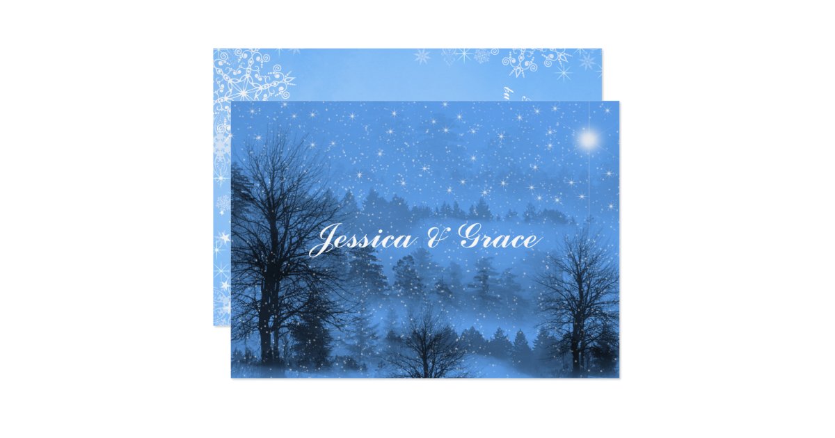 Blue White Winter Wedding Invitation | Zazzle.com