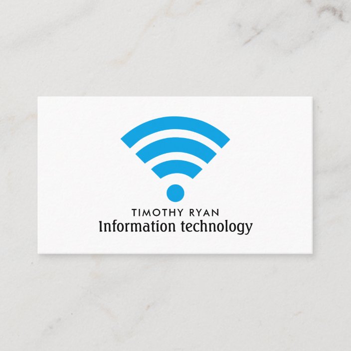 Blue Wi-Fi Logo, Information Technology, Computer Business Card ...