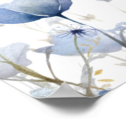 Blue Wildflower Baby In Bloom Seating Chart Poster | Zazzle