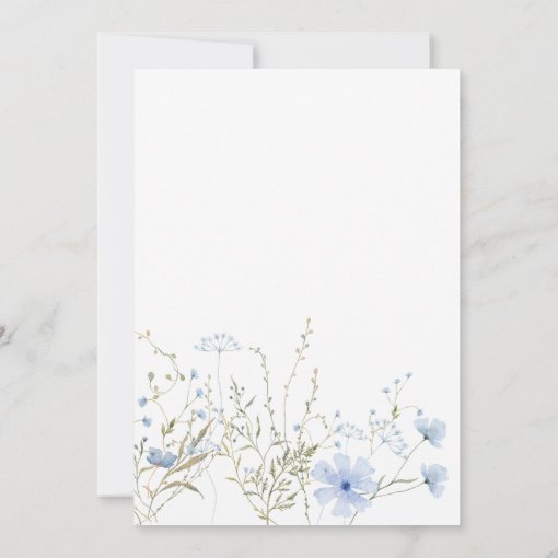 Blue Wildflower Periwinkle Wedding Invitation | Zazzle